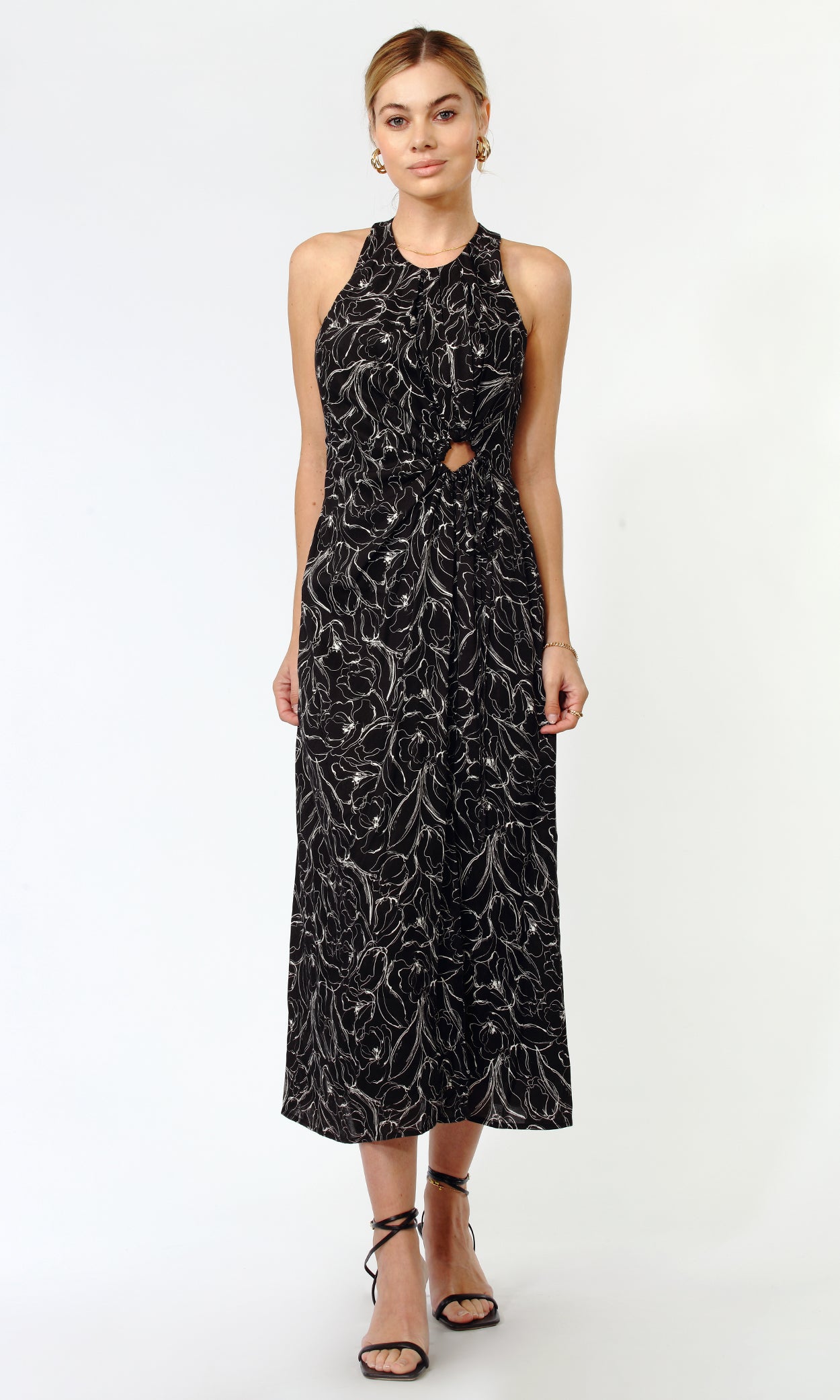 FIONA "O" RING MIDI DRESS - White Cherry Boutique