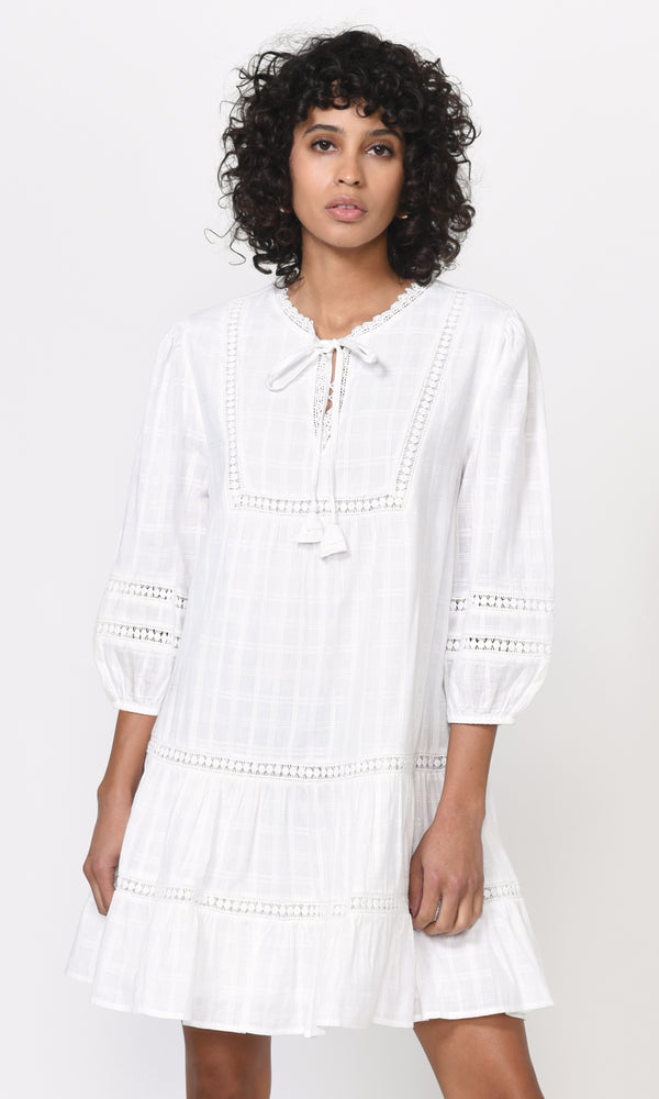 YASMIN WINDOWPANE DRESS - White Cherry Boutique