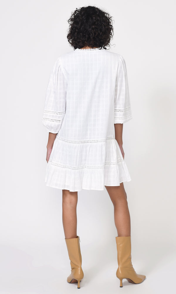 YASMIN WINDOWPANE DRESS - White Cherry Boutique