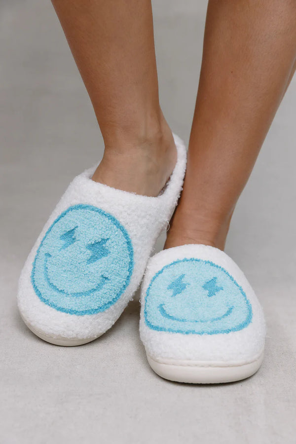 SMILEY LIGHTNING SLIPPERS (VARIOUS COLOURS) - White Cherry Boutique